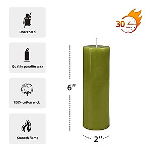 Zest Candle Pillar Candle, 2 by 6-Inch, Sage Green