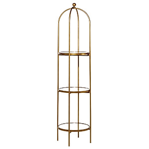 Deco 79 Metal 3 Shelf Shelving Unit with Mirror Shelves, 18" x 18" x 73", Gold