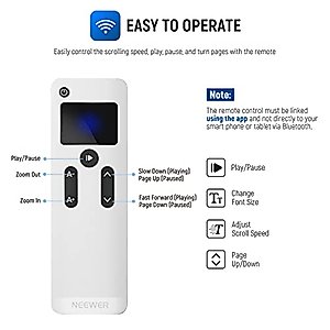 NEEWER Teleprompter X17 with RT-110 Remote & APP Control (Bluetooth Connection via NEEWER Teleprompter App), 17" No Assembly Compatible with iPad Android Tablet/Camera/Camcorder, Max Load 44.1Ib/20kg