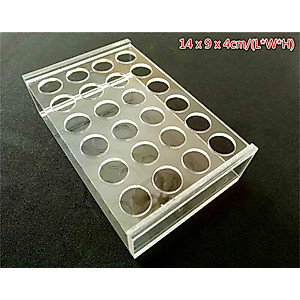 1 Pack 5ml Lab Plastic Test Tube Rack for 5ml 10 ml Tubes, Holds 24