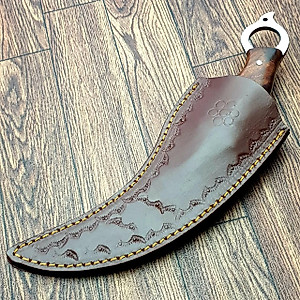 WARIVO KNIFE Karambit Knife - Fixed Blade with Sheath - Claw Knife wood Handle Sharp Blade - Camping Knives - Karambits for Men and Women - Best for Hiking Survival Hunting Fishing