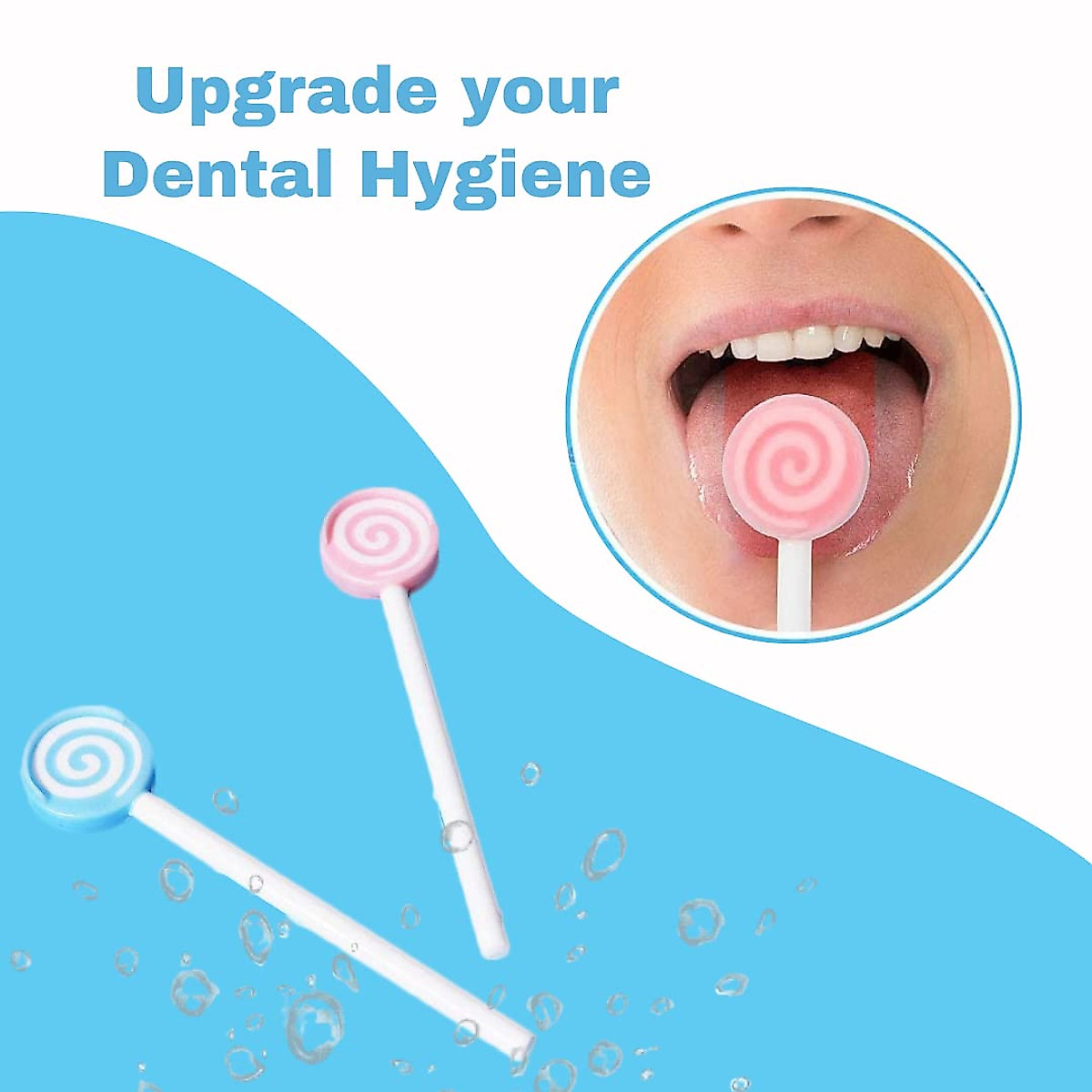 Adore 5Pcs Baby Kids Tongue Scraper Cleaner Brush with Cover, Multi-color Tongue Brush Lollipop Shape Tongue Scraper for Kids Baby, Baby Oral Cleaner