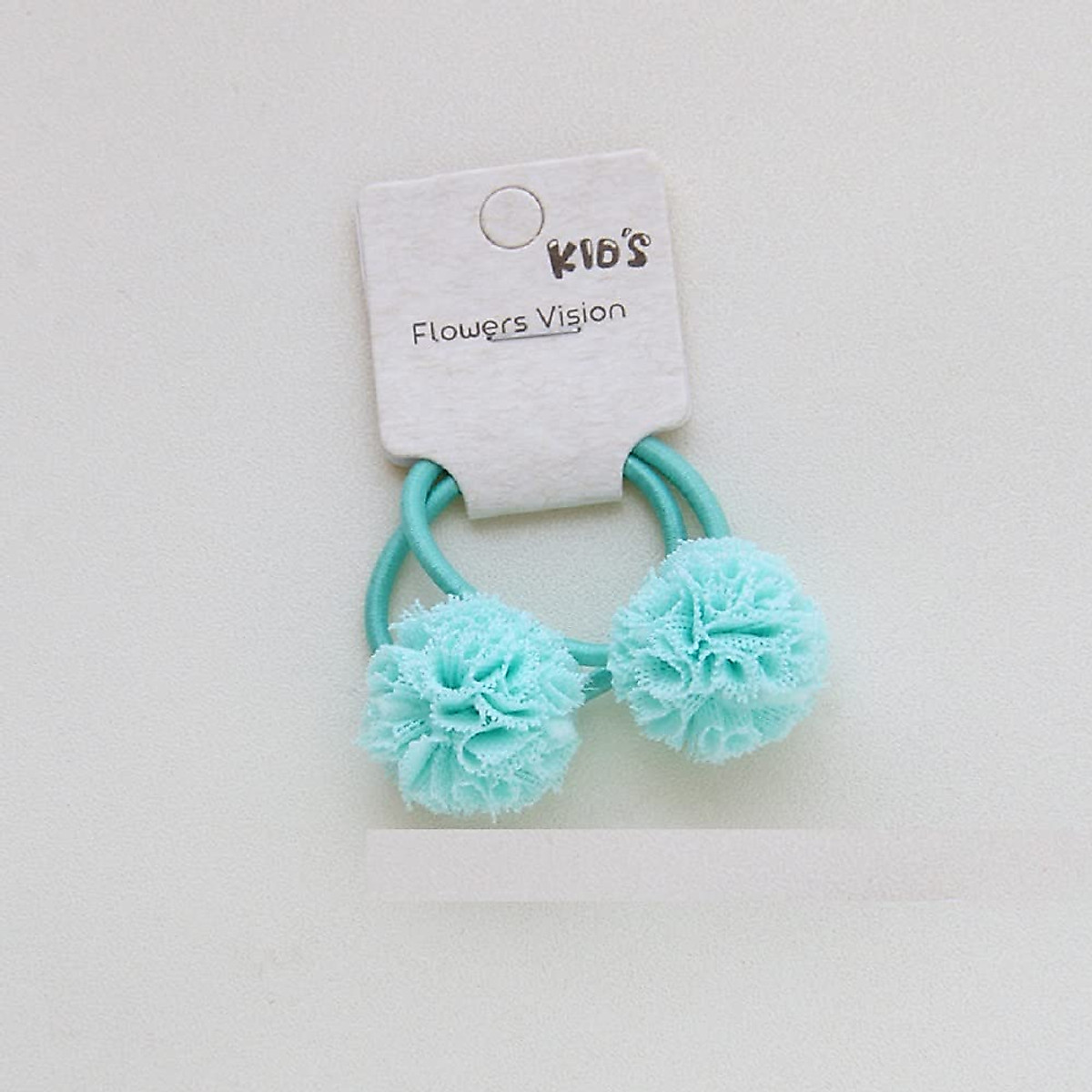 Hot&Sattion 20pcs Baby Toddler Flower Pom Ball Hair Ties for Girls, Small Hair Ties for Kids, Multicolor No-metal Hair Elastics Stretchy Ponytail Holders