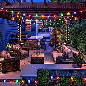 JMEXSUSS 2 Pack Flower Solar String Lights, Each 30.6FT 50LED Solar Lights Outdoor Waterproof, Cherry Blossoms Solar Fairy Lights Decorations for Garden Yard Patio Christmas Tree Party Decoration