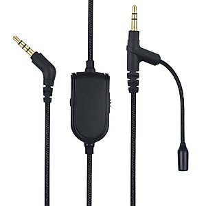 Atneway Cable Boom Microphone with Volume Control for Playstation PS4/Xbox One Controller/PC - Boompro Gaming Mic Compatible with Astro A10 A40 Headsets or Most Other 3.5mm Jack Headphones