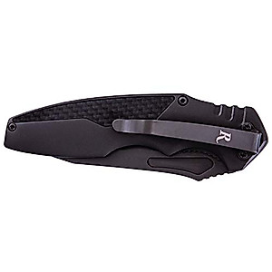Remington Cutlery R30002 Tactical Series Liner Lock Titanium Coating Folding Knife with Pocket Clip, Black