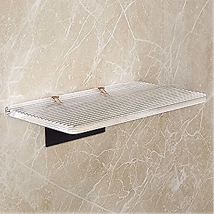 WANLIAN Floating Wall Shelves Shower Phone Holder Wall Mount Acrylic Shelves for Kitchen and Bathroom,Plexiglass Floating Display Shelf for Bathroom, Kitchen, Toilet, Bedroom, Office (Black)