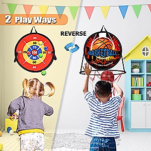 14" Dart Board for Kids, Basketball Hoop for Kids Toddlers, Sports & Outdoor Play Easter Gift Toys for Kids for 3 4 5 6 7 8 9 10 11 12 Year Old Boys Girls, Party Favors for Birthday