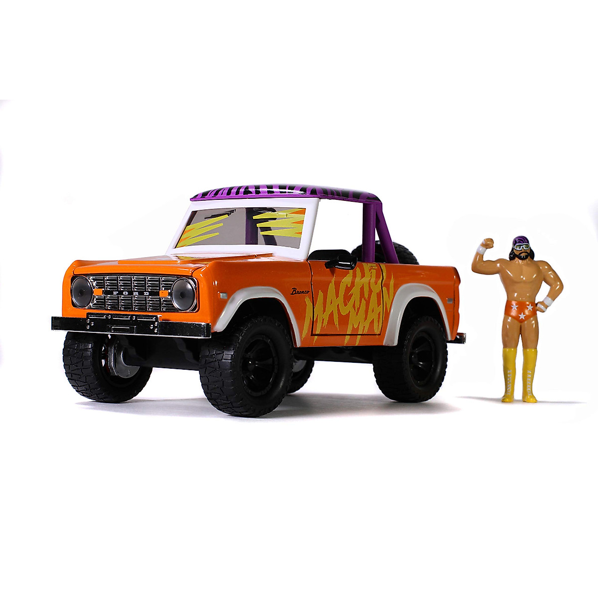 Jada 1:24 Diecast 1973 Ford Bronco with Macho Man Figure
