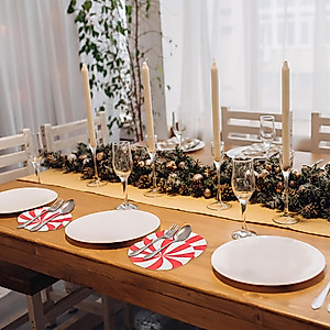 100Pcs Christmas Paper Napkins Peppermint Candy Disposable Napkins Round Lollipop Xmas Candy Party Tableware Decor Red White Cocktail Napkins for Winter Holiday Dinner Party Supplies