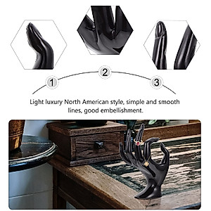 Cabilock 2pcs Gesture Hand Model Display Stands Jewelry Showing Rack Decorative Necklace Holders Plastic Black/white