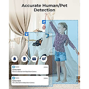 REOLINK Indoor Security Camera, 3MP Pan & Tilt, Plug-in WiFi Camera for Home Security, Pet Camera, Baby Monitor, Human/PetDetection, 2-Way Audio with Phone App, Works with Alexa/Google Assistant, E1