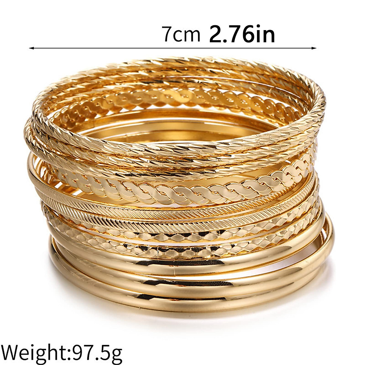 Aonklot Indian Bangles for Women Gold Stackable Bangle Bracelets Set Layers Bohemica Bracelets Multi Cuff Bangle Bracelet Wedding Jewelry for Women Girls
