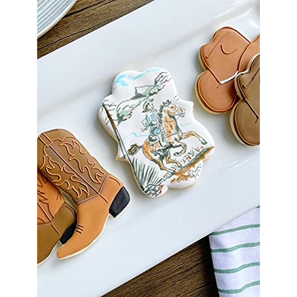 COWBOY COOKIE CUTTERS Wild West Country Cowboy Cowgirl Boot And Rustic Western Rodeo Hat Cookie Cutters Made In America (2 Pack)