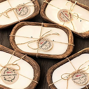 Red Barn Candle Company | Dough Bowl Candles | All-Natural Soy Wax & Scented Candle | Essential Oil Infused | Odor Eliminating + Relaxing | Farmhouse Décor (Vanilla Latte, 3-Wick)