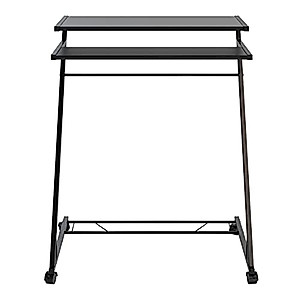 Lavish Home Standing Rolling Laptop Desk with Casters for Mobility, Black