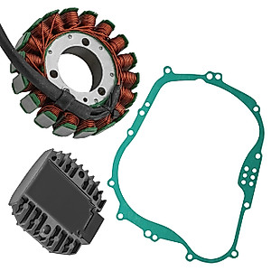 Caltric Stator & Gasket & Regulator Compatible with Kawasaki Lakota 300 Kef300 Kef-300 1995-2000