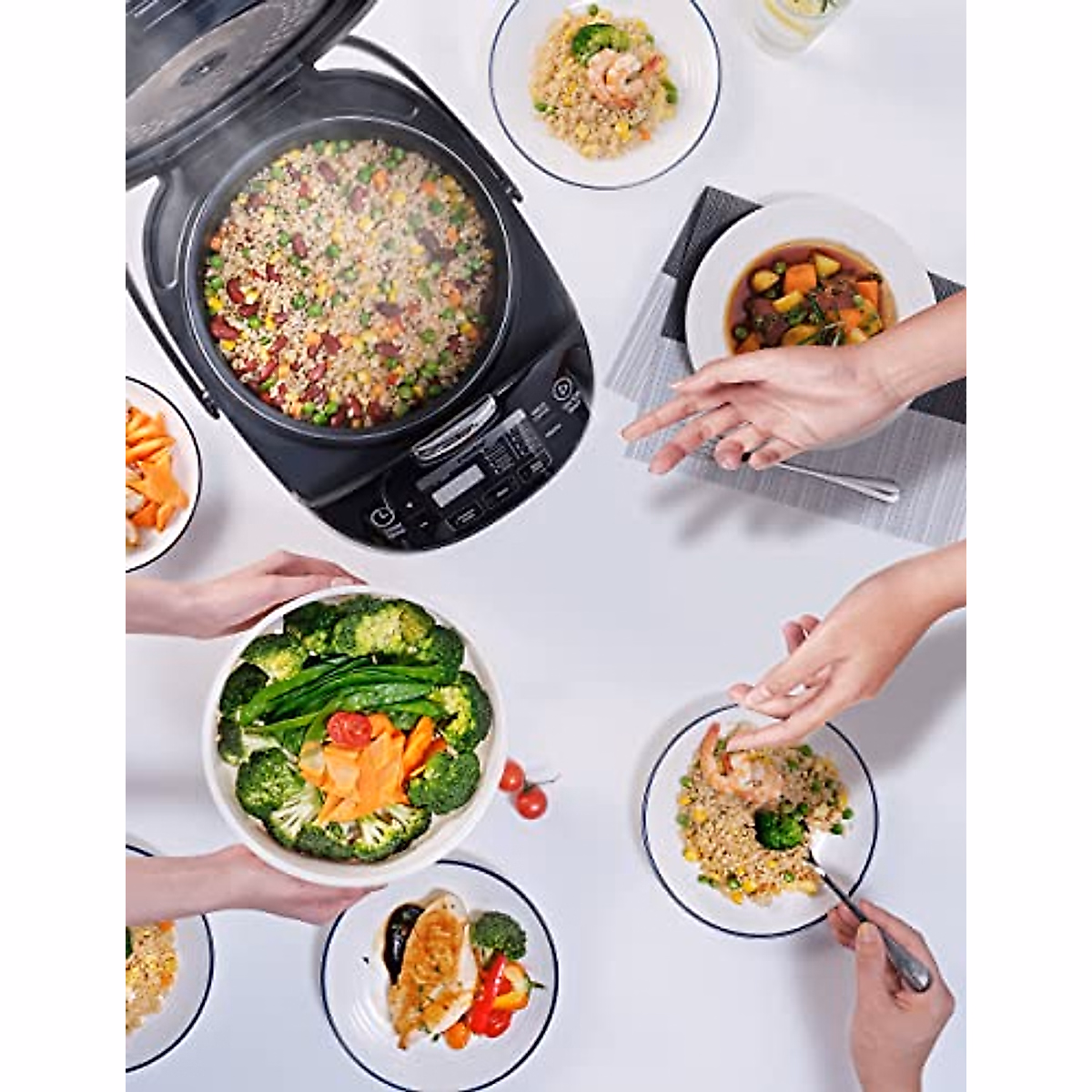 COMFEE' Rice Cooker, Japanese Large Rice Cooker with Fuzzy Logic Technology, 11 Presets, 10 Cup Uncooked/20 Cup Cooked, Auto Keep Warm, 24-Hr Delay Timer