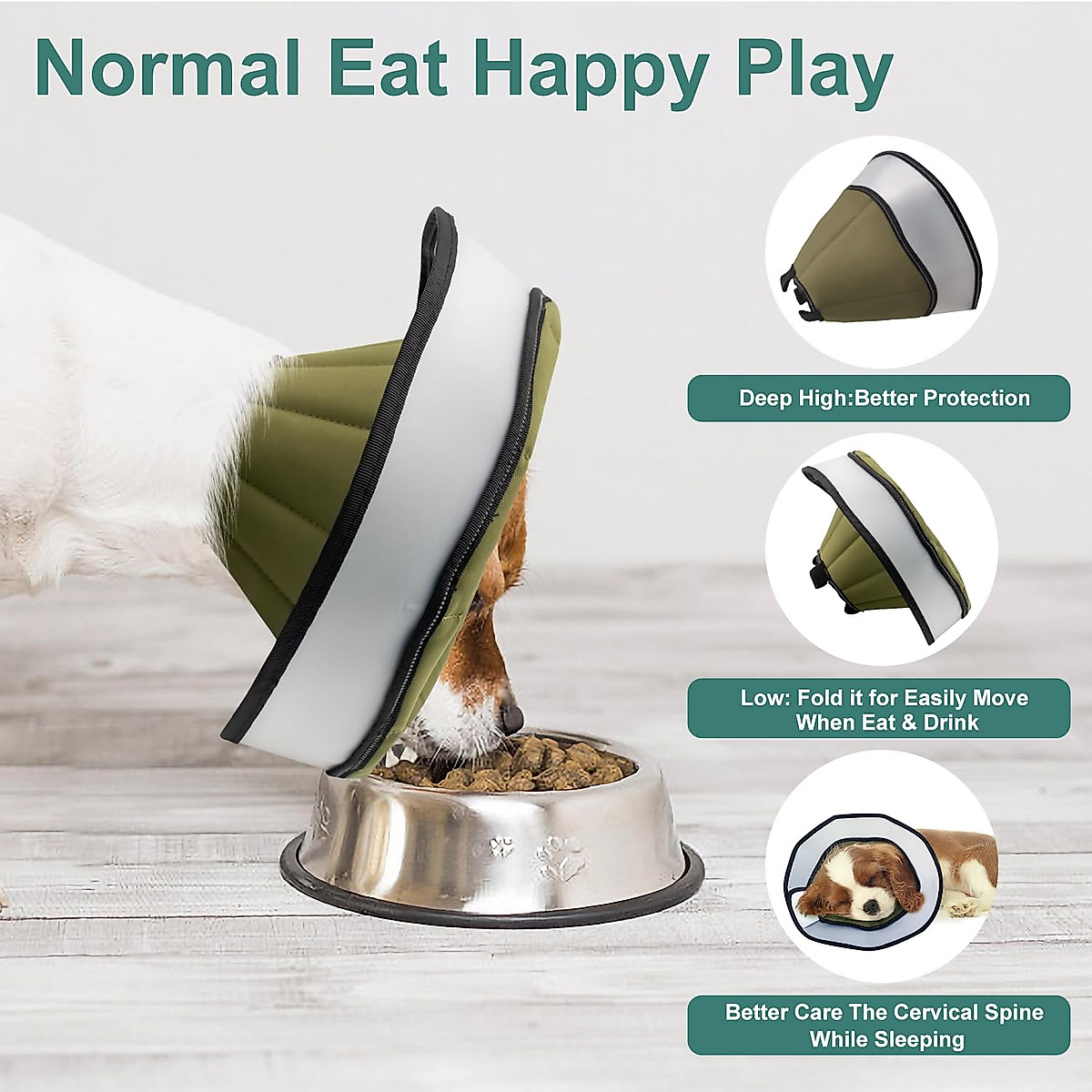 Soft Dog Cone Collar Breathable Elizabethan Soft Collar, Recovery Collar After Surgery for Large Medium Dogs, Prevent Licking and Touching Comfortable Dog Cone Collar-L