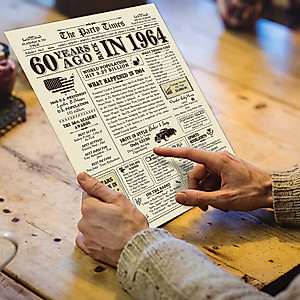 Ogeby Funny 60th Birthday Gifts for Women Men, Jumbo Back in 1964 Birthday Gifts Card, Vintage 60 Year Old Gifts for Dad Mom Grandma, Happy 60th Wedding Anniversary Cards Gifts