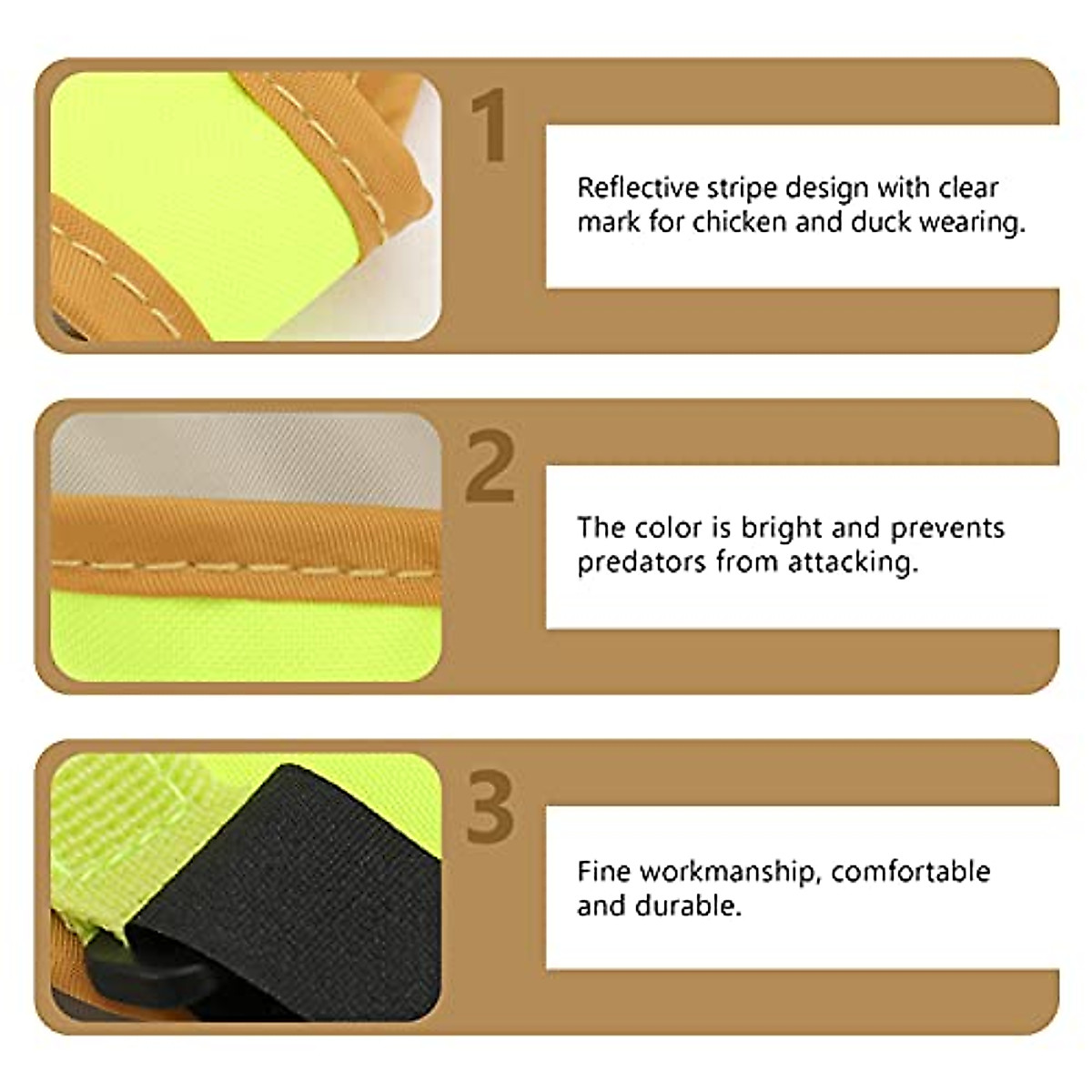 TEHAUX Chicken Harness Hen, Hen Saddle Apron Pet Reflective Vest Chicken Clothes Poultry Feather Protection Pet Vest with Reflective Band for Chicken Duck Geese