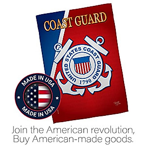 Breeze Decor US Coast Guard Garden Flag USCG Semper Paratus Armed Forces Officially Licensed United State American Military Veteran Retire Decorative, 13"x 18.5", Thick Fabric