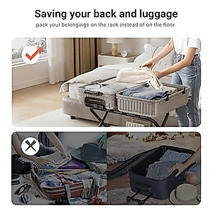 Dunatou Luggage Rack, Suitcase Stand with Storage Shelf, Luggage Stand for Guest Room, Hotel, Bedroom, Hold up to 200 lb, Black, Installation Method is Simpler than Before