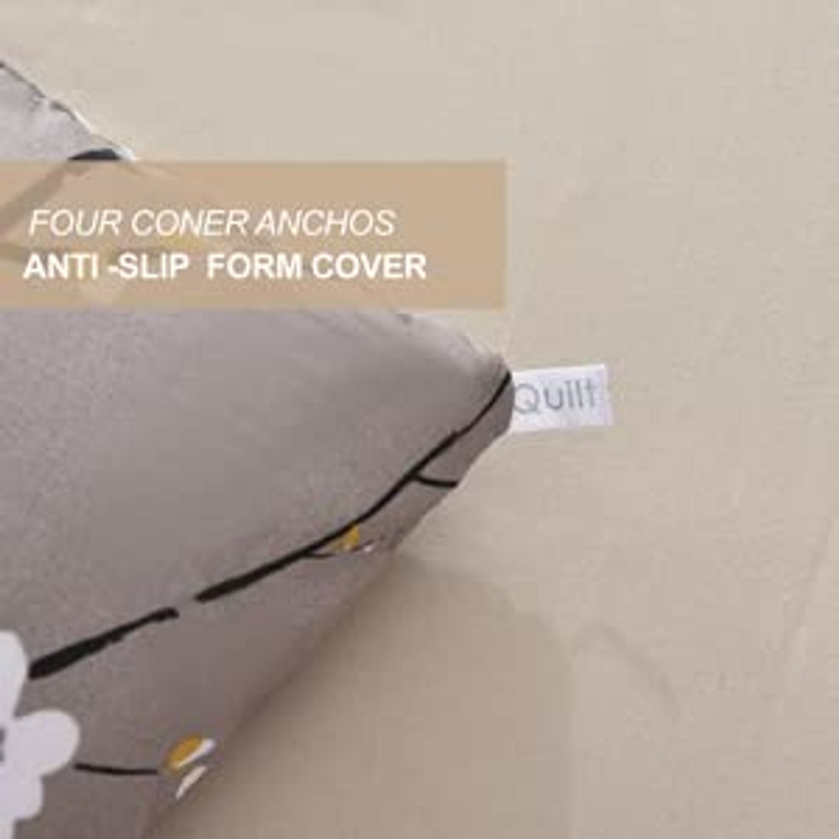 Nanko Queen Size Comforter Set, Grey Pastel Floral Print Soft Microfiber Bedding - All Season Quilted Comforter with 2 Pillowshams - Farmhouse Bed Set for Women Men 3pc 88 x 90 inch, Gray Flower