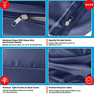 SUSIE'S GARDEN 4p Patio Cushion Covers Outdoor Patio Cushions Covers Replacement Waterproof with Zipper for 2 Pcs Patio Furniture Set, Slipcovers for Outdoor Cushions Dark Blue, Covers Only