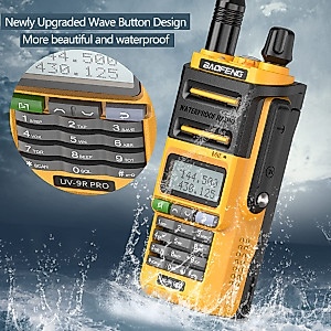BAOFENG UV-9R PRO Dual Band Two-Way Radio Ham Radio Waterproof IP67 Transceiver Walkie Talkie Rechargeable 8W Ham Radio Upgraded Version of UV-5R with Type-C Charger Cable