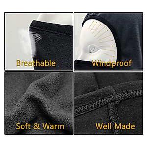 Kids Balaclava Ski Mask Windproof Fleece Neck Warmer Gaiter Winter Face Warmer for Cold Weather Boys Girls(2pcs Black+Navy)