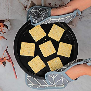 Win Change Heat Resistant Potholders Hot Pads-6 Kitchen Pot Holders Set with 2 Pan Hot Handle Holders Trivet for Cooking and Baking,with Recycled Infill Terrycloth Lining(Grey,8 Piece)