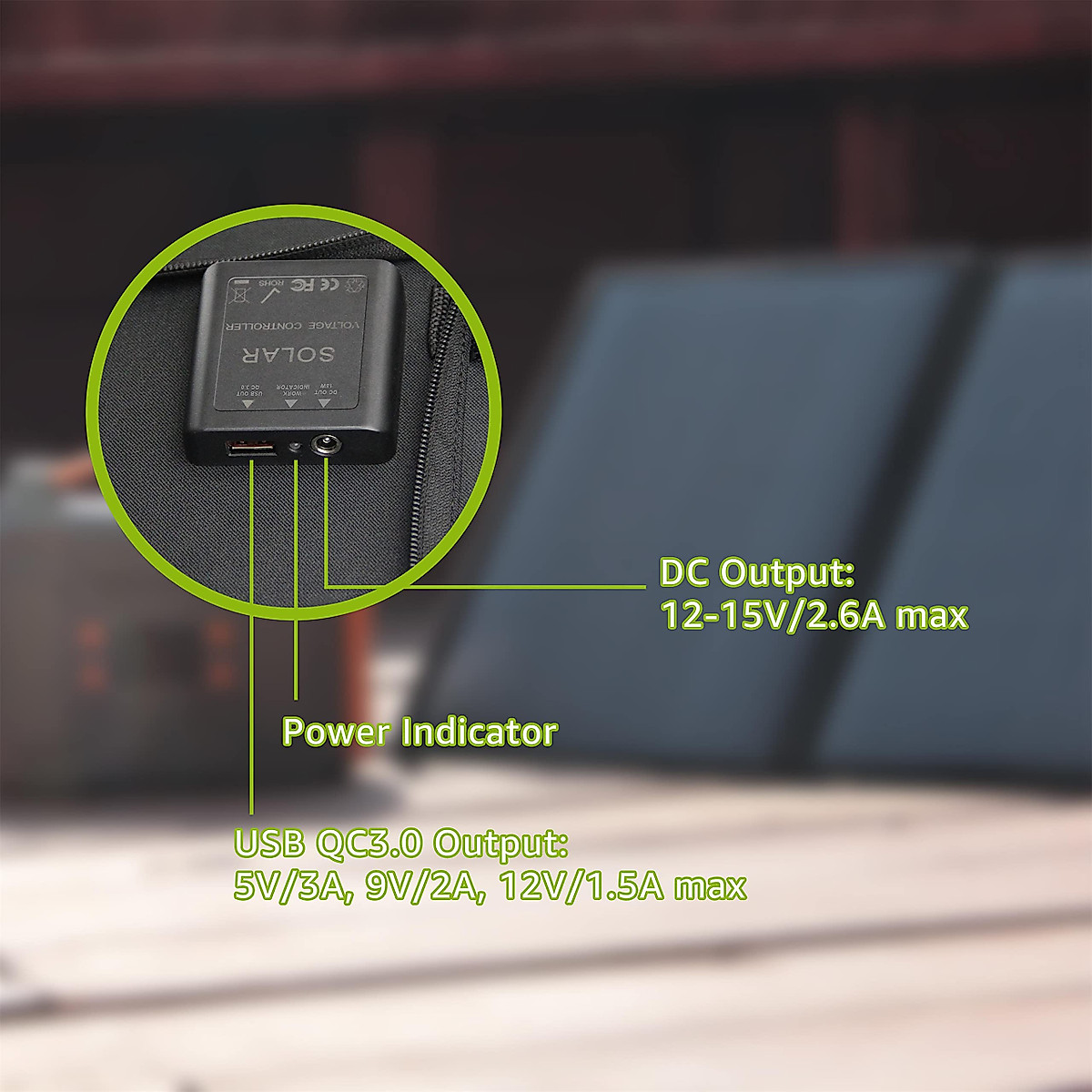 ZeroKor Outdoor Portable Power Bank with Foldable Solar Panel 40W(DC15V), 24,000mAh Portable Battery Laptop Charger with AC Outlet for Home Use Tent Camping