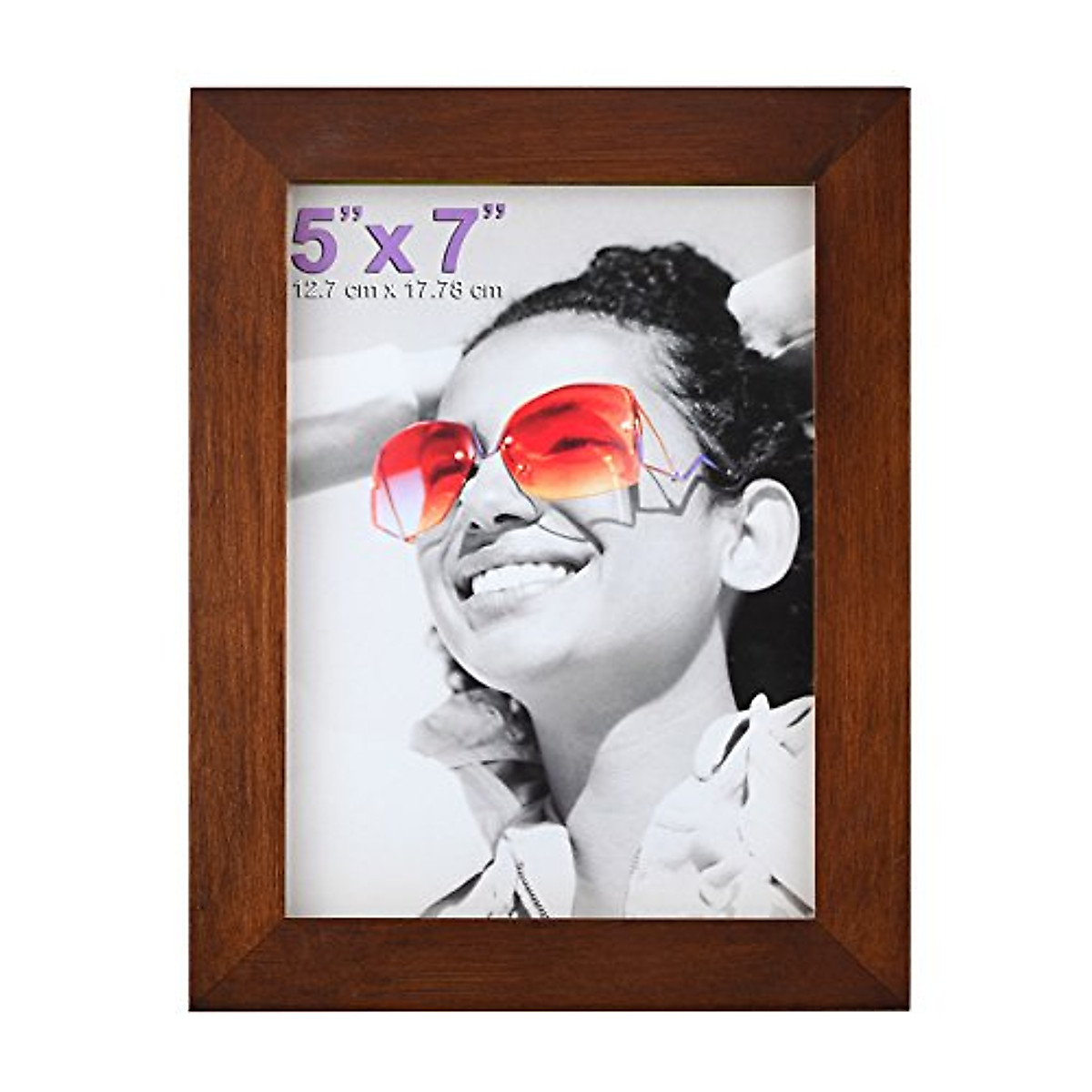 RPJC 5x7 Picture Frames Made of Solid Wood High Definition Glass for Table Top Display and Wall Mounting Photo Frame Brown