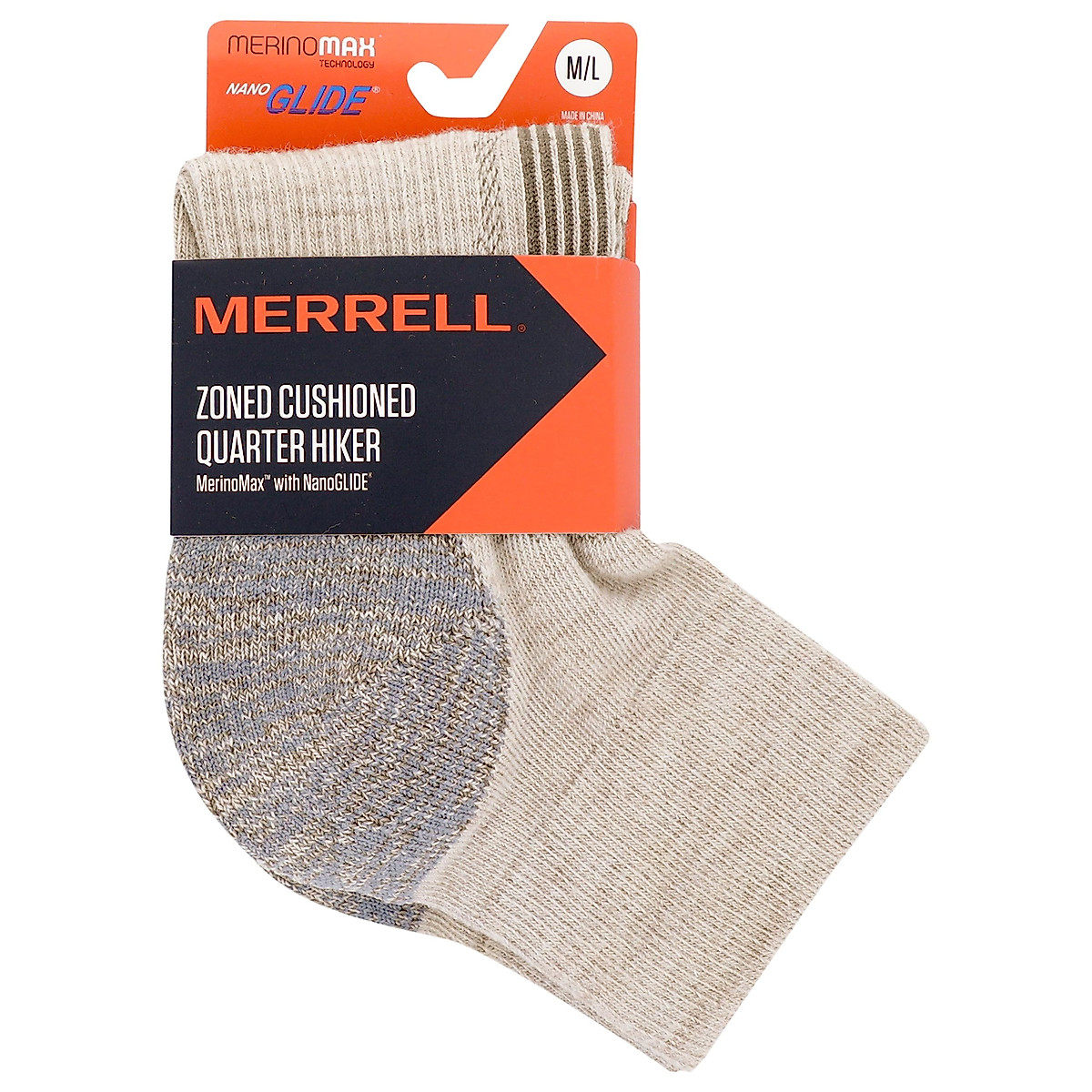 Merrell womens Cushioned Zone Light Hiker Hiking Socks, Oatmeal Heather, 9 11 US