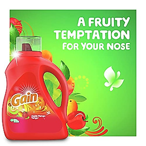 Gain + Aroma Boost Liquid Laundry Detergent, Apple Mango Tango Scent, 107 Loads, 154 fl oz, HE Compatible
