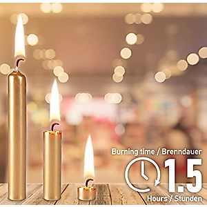 BRUBAKER Mini Taper Candles 20 pcs - Gold - 3¾ x ½ Inches Unscented Candles for Rituals, Spells, Witchcraft, Wedding, Home Decor and Party