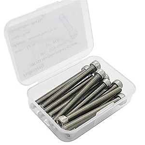Fullerkreg M6-1.0 x 50MM Socket Head Cap Screws, Allen Socket Drive, Din 912, AISI 304 Stainless Steel (18-8), Full Thread, Bright Finish, Machine Thread, Quantity 10