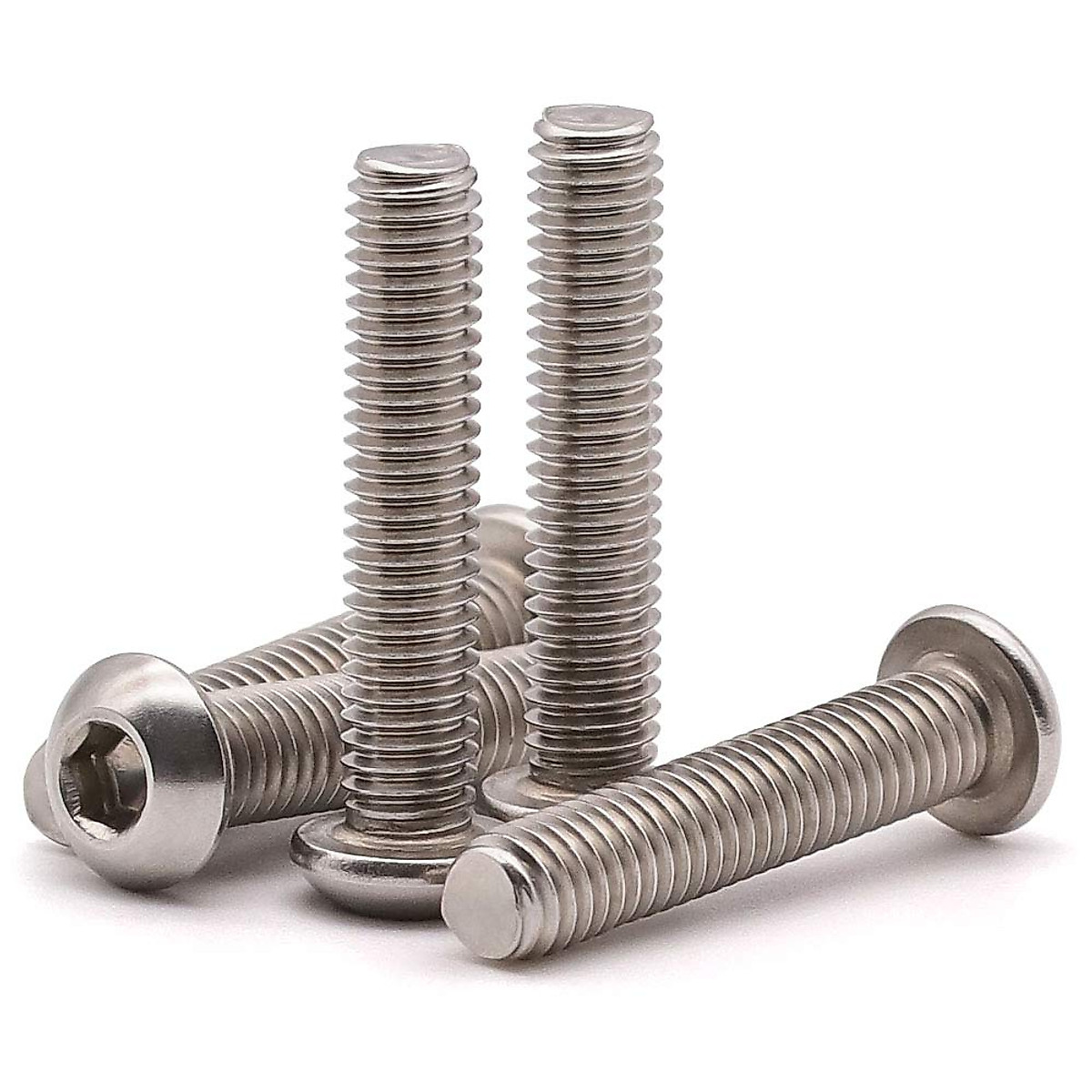 RoyceMart #10-24 x 3/4" (50 Pack) Hex Socket Button Head Cap Screws Bolts, Allen Socket Drive, 304 Stainless Steel 18-8, Bright Finish, Full Machine UNC Threads