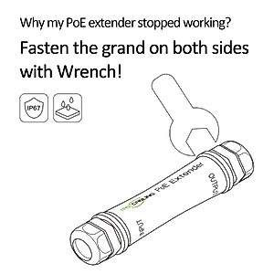 FASTCALBING Waterproof Direct Burial PoE Extender for IP Camera, Ethernet Extension Breaking 100m Distance Limit, IEEE 802.3af/at/bt, PoE+, Plug and Play