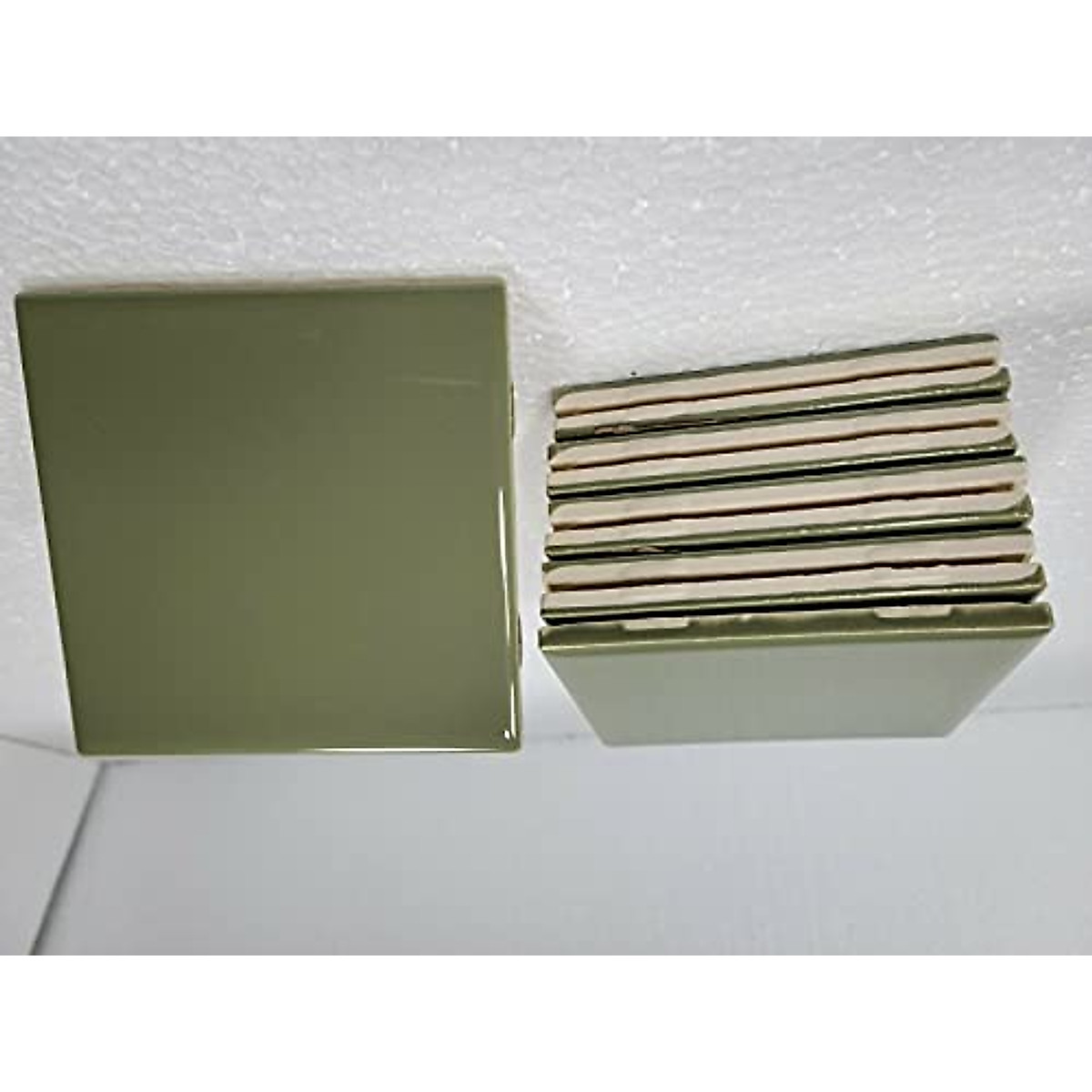 Daltile, Avocado Green Ceramic Tile 4.25 in Shower Bathroom Kitchen Backsplash Mosaic Subway Square 4x4 Boxes 10 Piece Packs