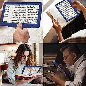 5X Large Page Magnifying Glass Large Viewing Area Magnifier for Reading, Handheld Lightweight Magnifier for Seniors and Low Vision Person Black