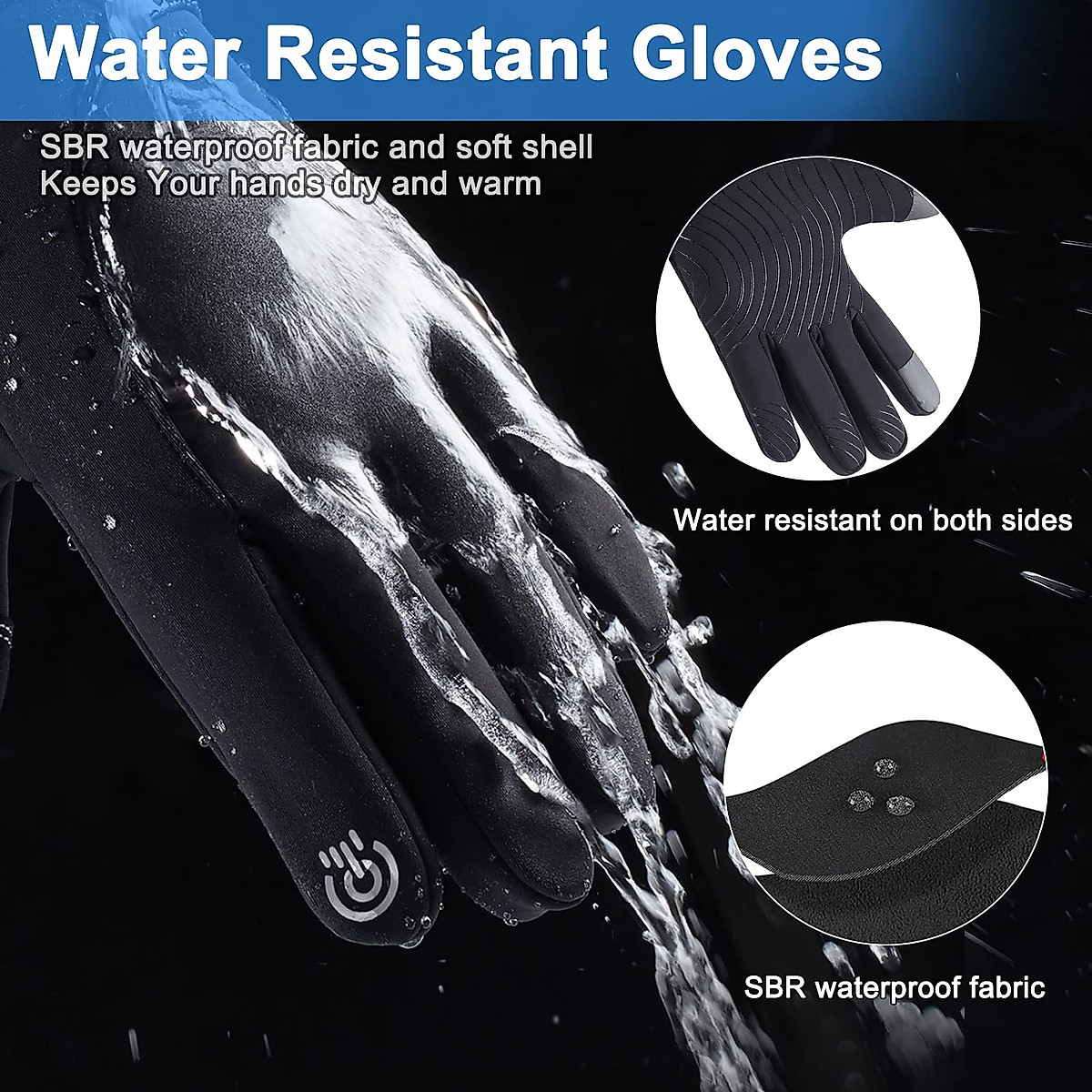 Winter Thermal Gloves for Men Women, Windproof Touch Screen Gloves, Lightweight Warm Gloves, Anti-Slip Gloves for Work for Cycling Driving Running Hiking Sports Gloves(L)