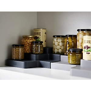 Joseph Joseph CupboardStore Expandable 3 Tier Shelf Organizer for Cabinet, Gray