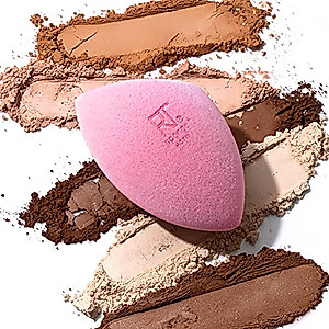 Real Techniques Miracle Powder Sponge, Makeup Blending Sponge For Powder Products, Set Makeup For Natural Finish & Cloud Skin, Buildable Coverage, Velvet Material, Latex-Free Foam, 1 Count
