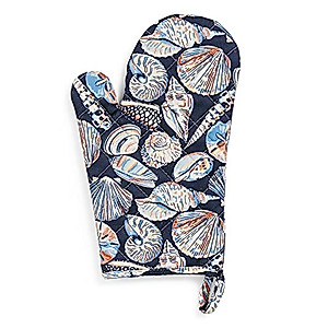 Vera Bradley Women's Cotton Pot Holder & Oven Mitt Set, Morning Shells, One Size