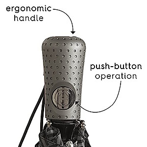 totes Portable Umbrella for Travel – Compact for Car, Backpack and Purse – Windproof, Strong, UV Sun Protection, Water-Repellant, Foldable On-the-Go Umbrella with One Touch Open/Close