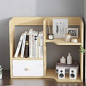 FHDGH Wooden Bookshelf Simple Bookcase Table Shelf Student Creative Cabinet Desktop Bookshelf