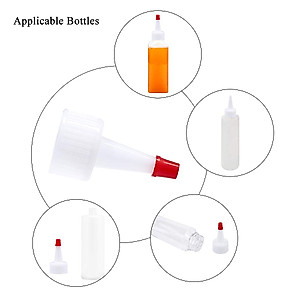 PH PandaHall 50 Pack 24/410 Squeeze Bottle Caps Red-Tip Caps Yorker Dispensing Cap with Red Seal Replacement Caps Twist Top Caps for Fragrance Oil Bottles Glue Bottles, Neck Diameter: 26mm