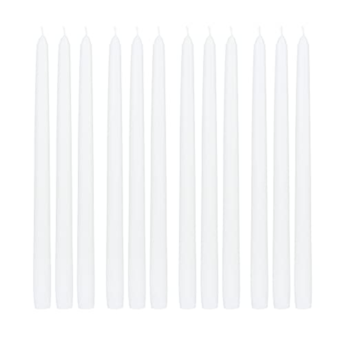 Zest Candle 12-Piece Taper Candles, 12-Inch, White